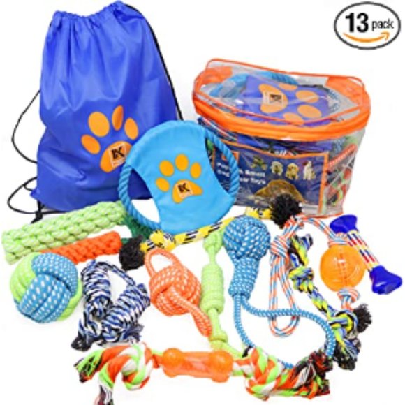 Dog | Puppy Toys Box Of 13 Puppy Dog Rope Chew Toys Designed For ...